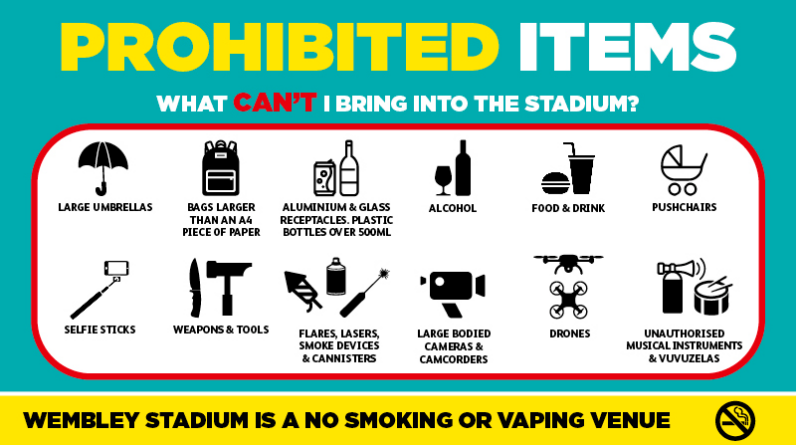 Bags policy in Wembley Stadium - LuggageHero